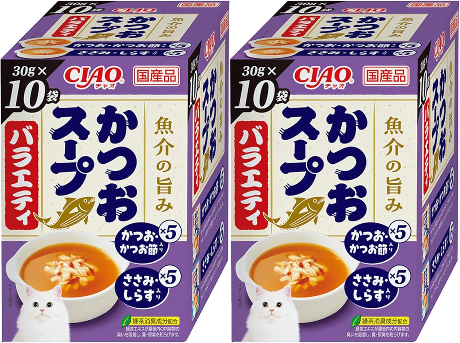 Amazon | チャオ (CIAO) CIAO (チャオ) かつおスープバラエティ 30g×10袋 2個セット かつお 猫 | チャオ (CIAO) | 餌やり・水やり用品 通販