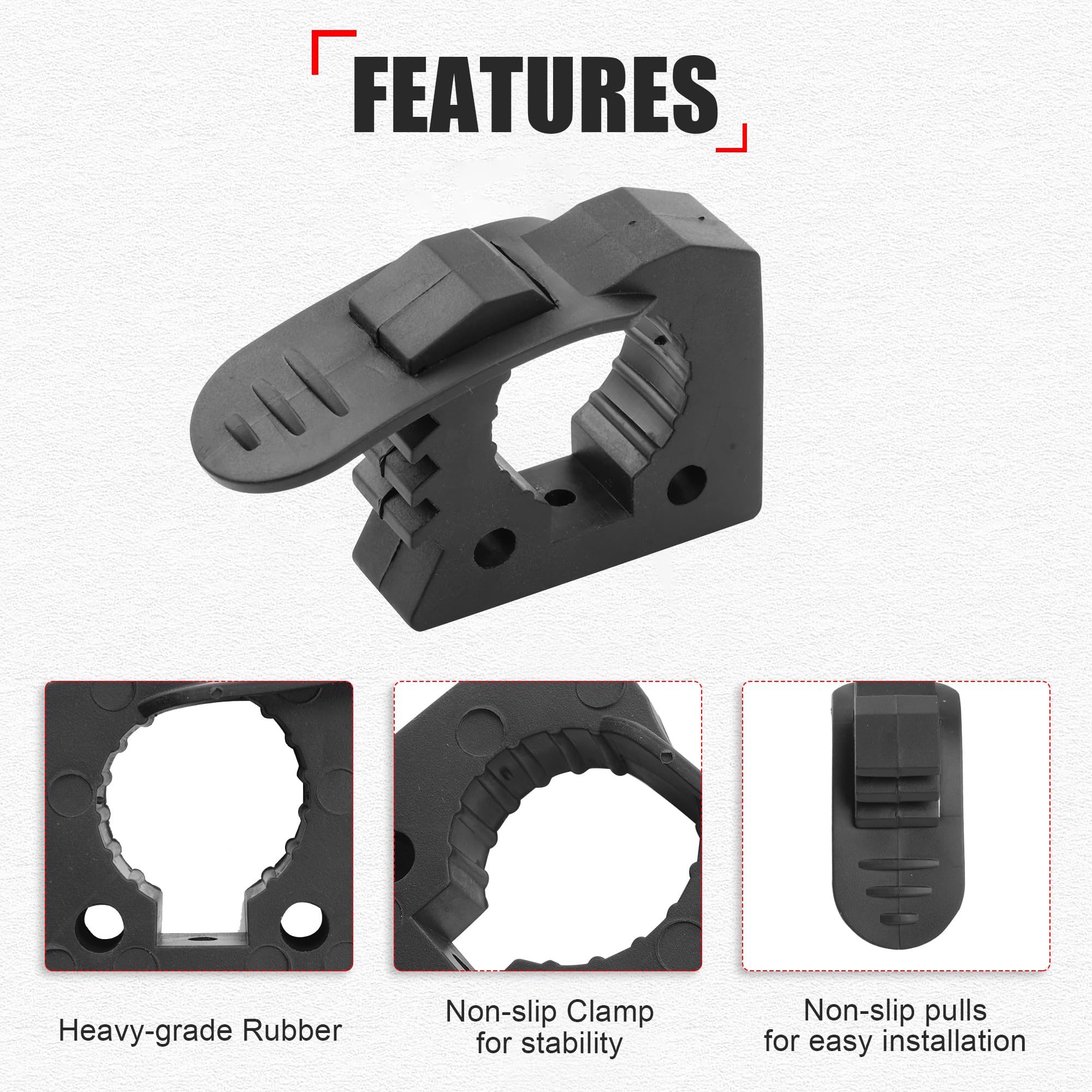 Snapklik.com : 4 Pack Quick Release Rubber Clamp Mount Kit 1-1/5" To 1 ...