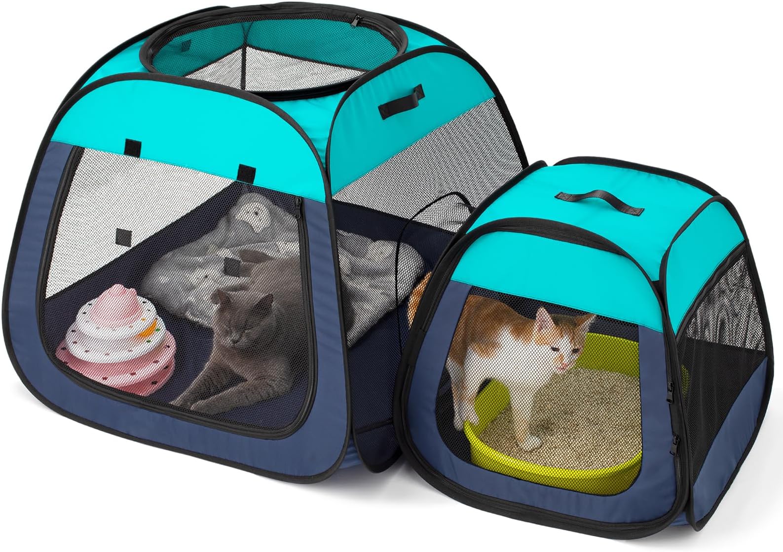 Amazon.com : Tenrai Portable Cat Playpen, Trapezoidal Design for Better ...