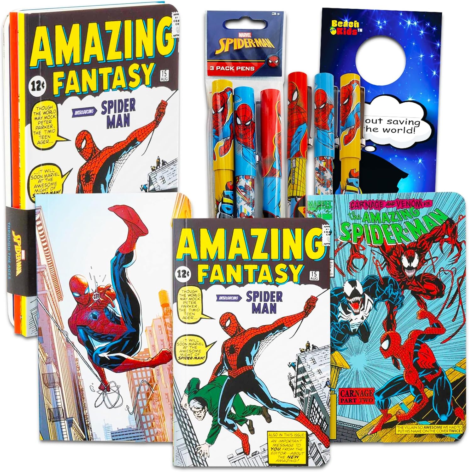 Amazon.com: Spiderman Mini Journal Set - Spiderman Stationery Bundle ...