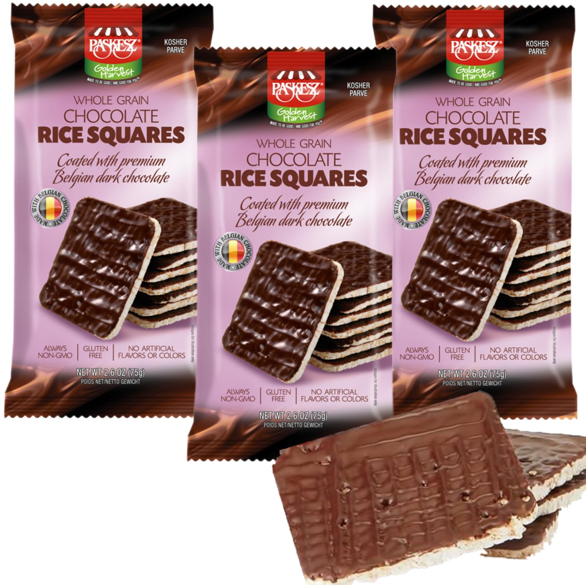 Amazon.com: Chocolate Covered Rice Cakes Squares, Whole Grain, Dairy ...