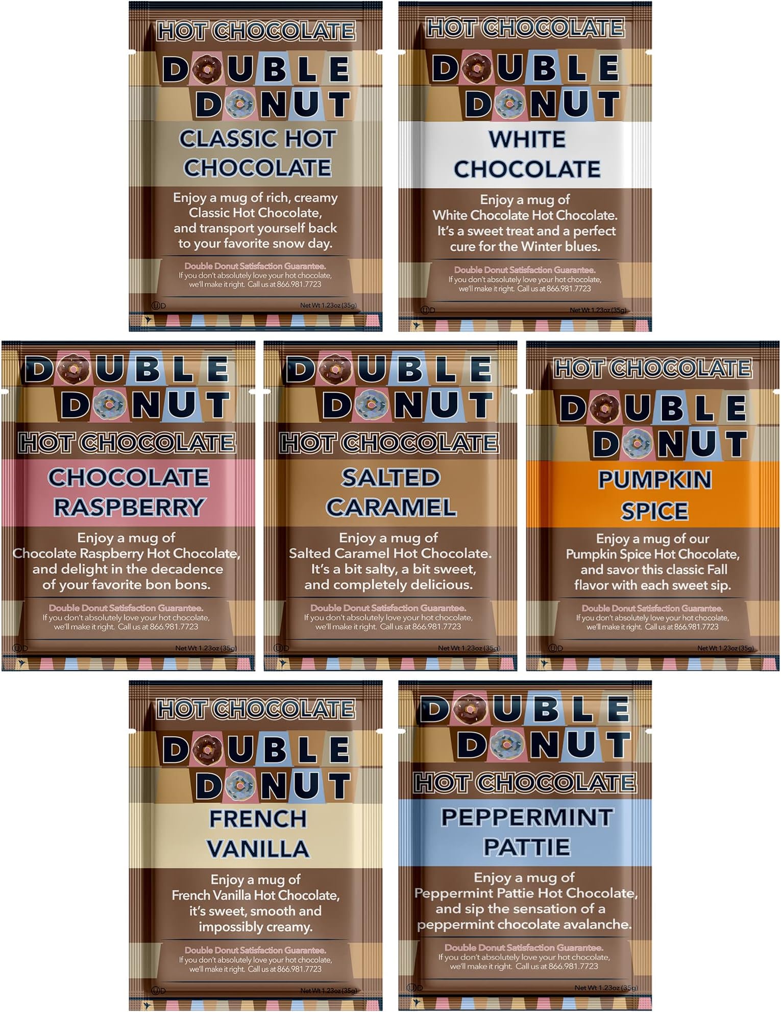 Amazon.com : Double Donut Coffee Flavored Hot Chocolate Packets Variety ...