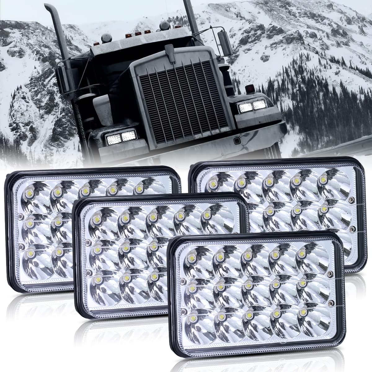 Amazon.com: BLIAUTO 4x6 Inch LED Headlights Dot Approved 4pcs ...