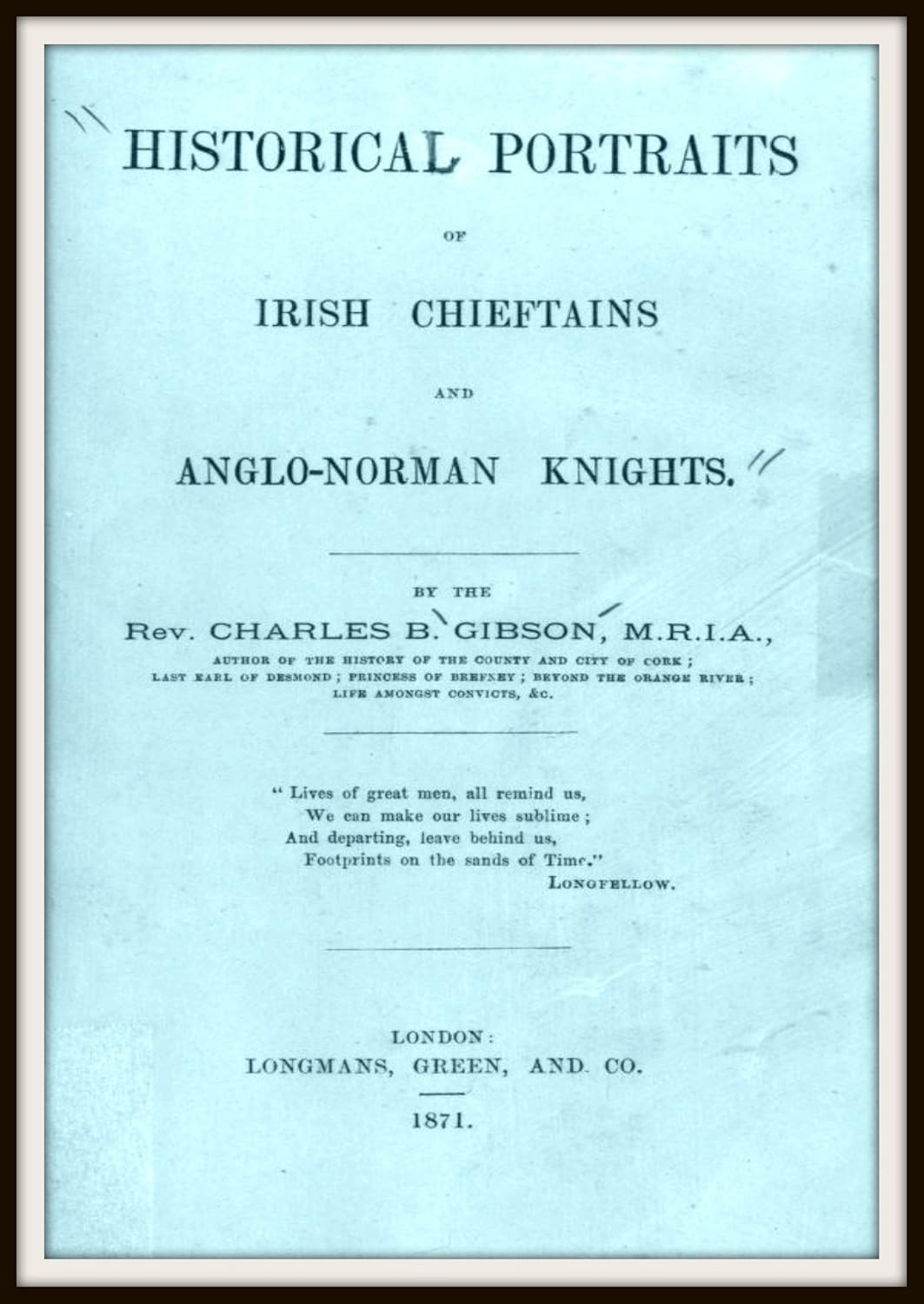 Amazon.com: Historical Portraits of Irish Chieftains and Anglo Norman ...
