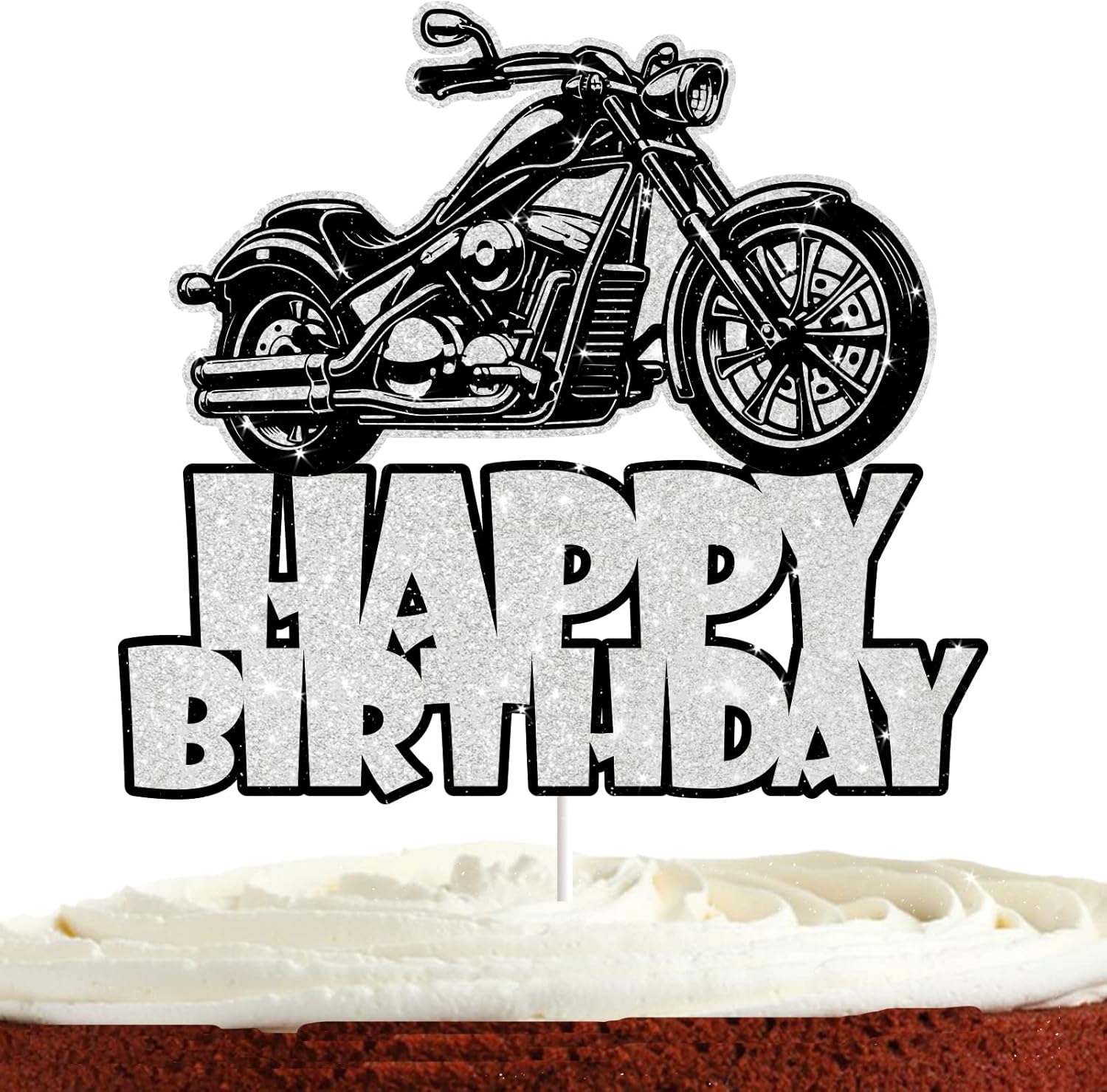 Amazon.com: Motorcycle Cake Topper for Boys Men Traffic Happy Birthday ...