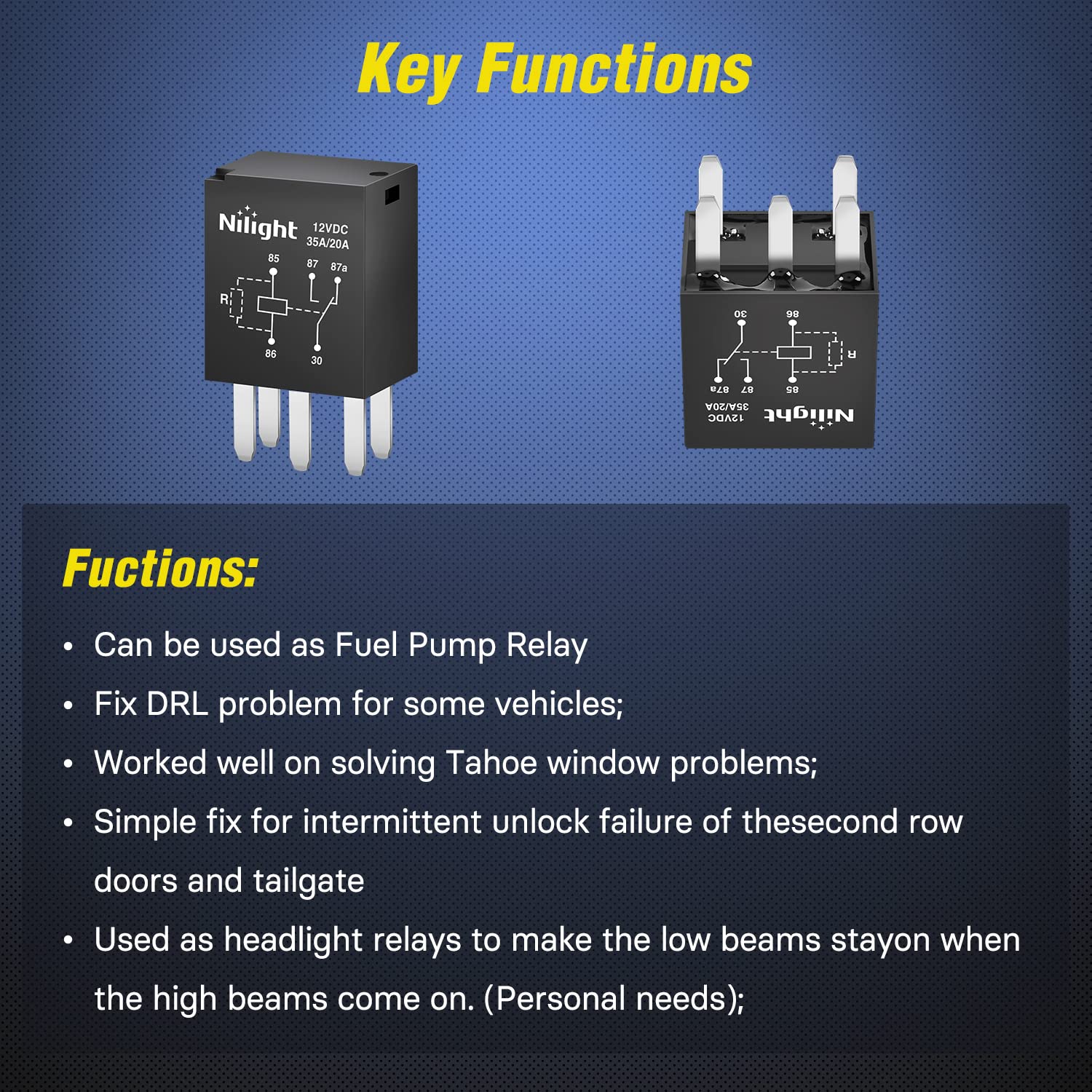 Snapklik.com : SPST Multi Purpose Relay 12V 5 Prong Fuel Pump Relay ...