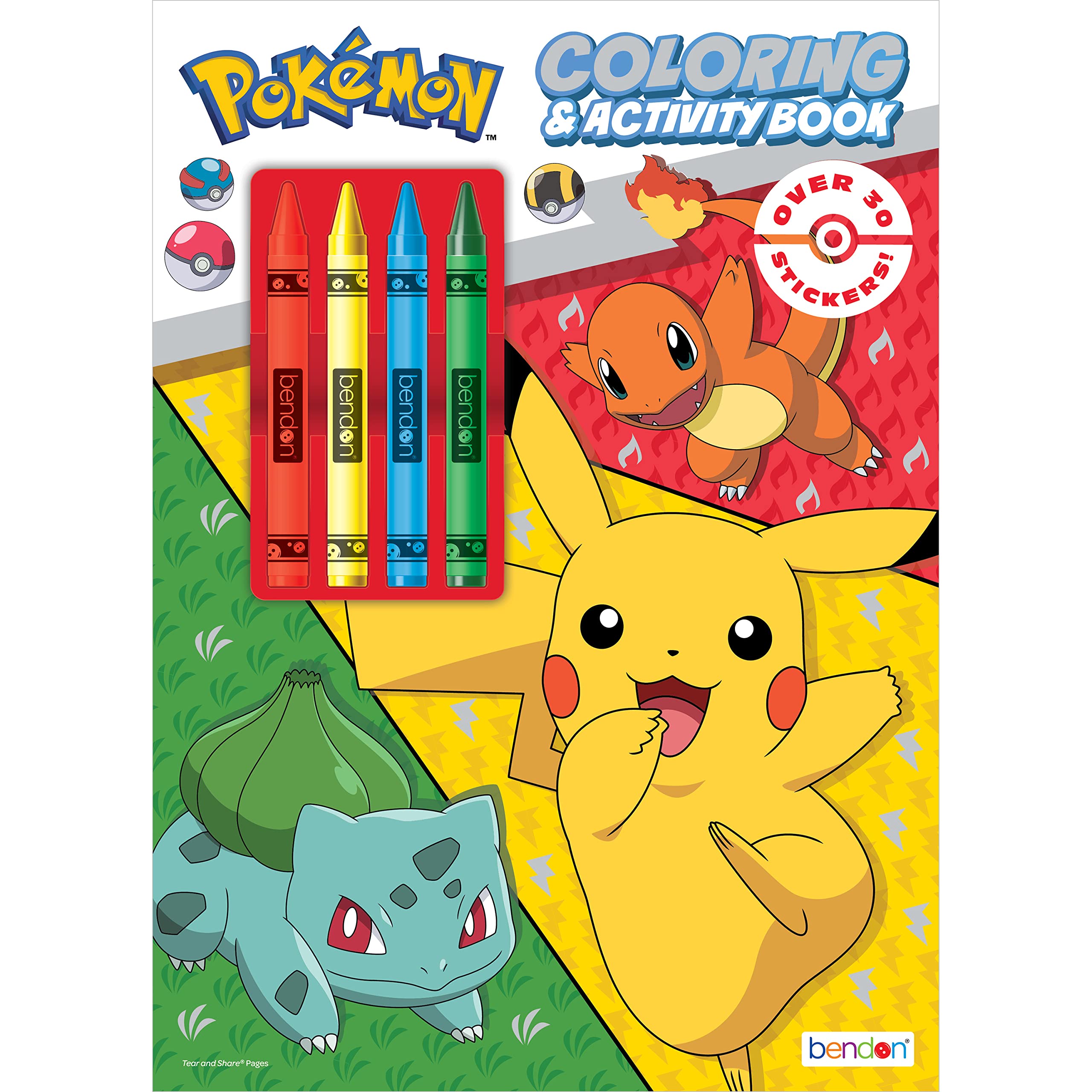 Amazon.com: Pokemon 48 Page Coloring Book, 4 Crayons Bendon 54041 ...