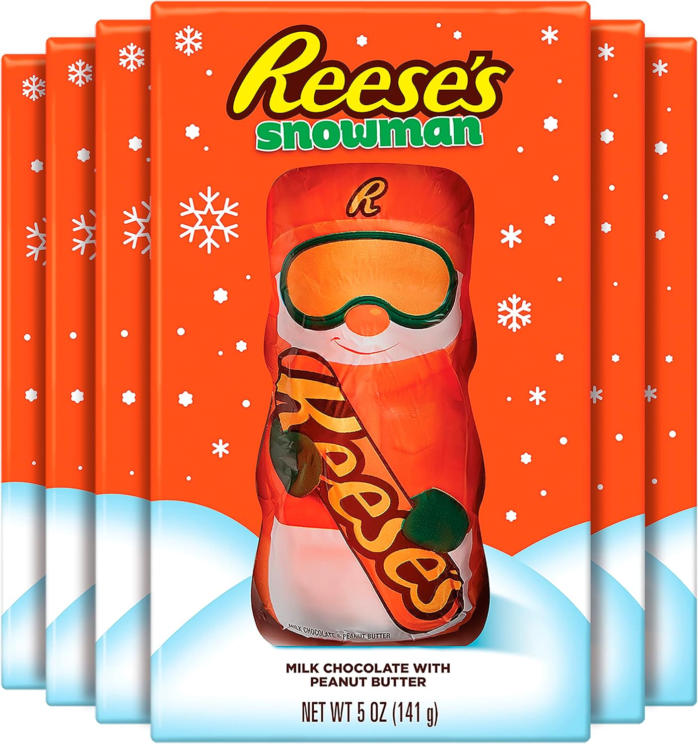 Reese's Snowman, Milk Chocolate Flavour and Peanut Butter, Pack of 6 x ...