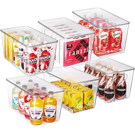 Amazon.com: Vtopmart 6 Pack Large Clear Plastic Storage Bins with Lids ...