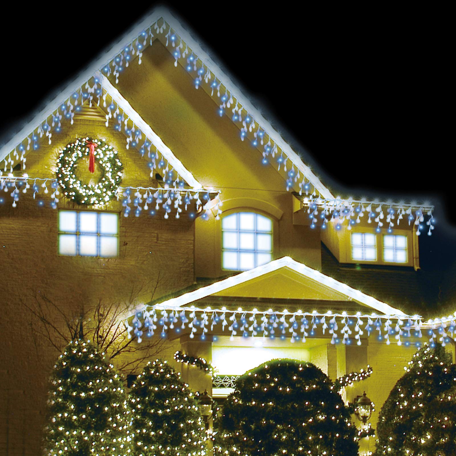 Two Color Christmas Lights QiShi Solar Powered 39ft LED Lights 100
