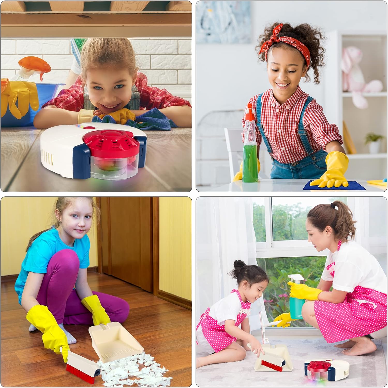 in 1 Simulation Sweeping Robot Set Toy Kids Vacuum Cleaner Pretend Play ...