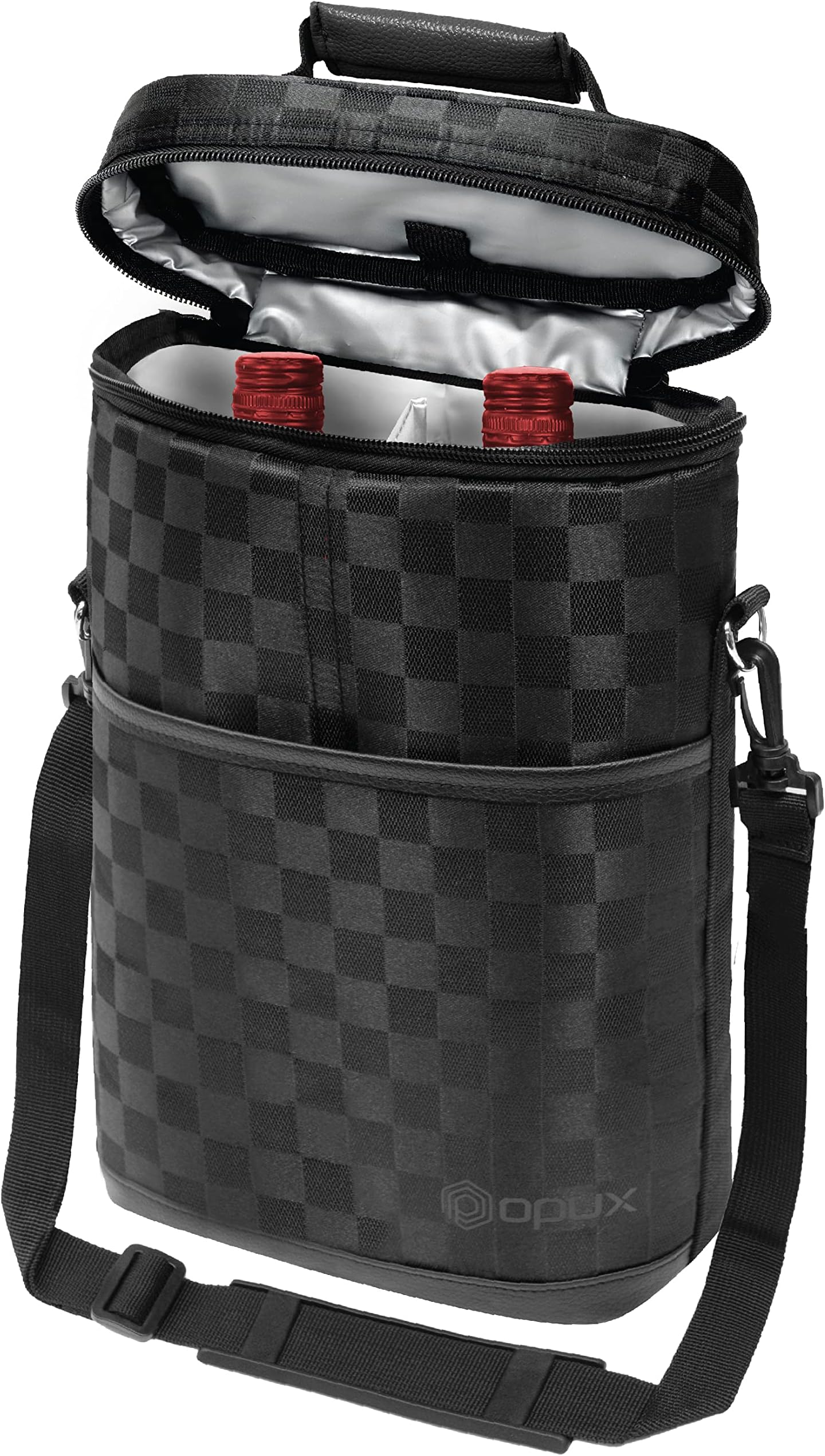 Amazon.com: Wine Tote Carrier Bag | 2 Bottle - Vegan Leather, Soft ...