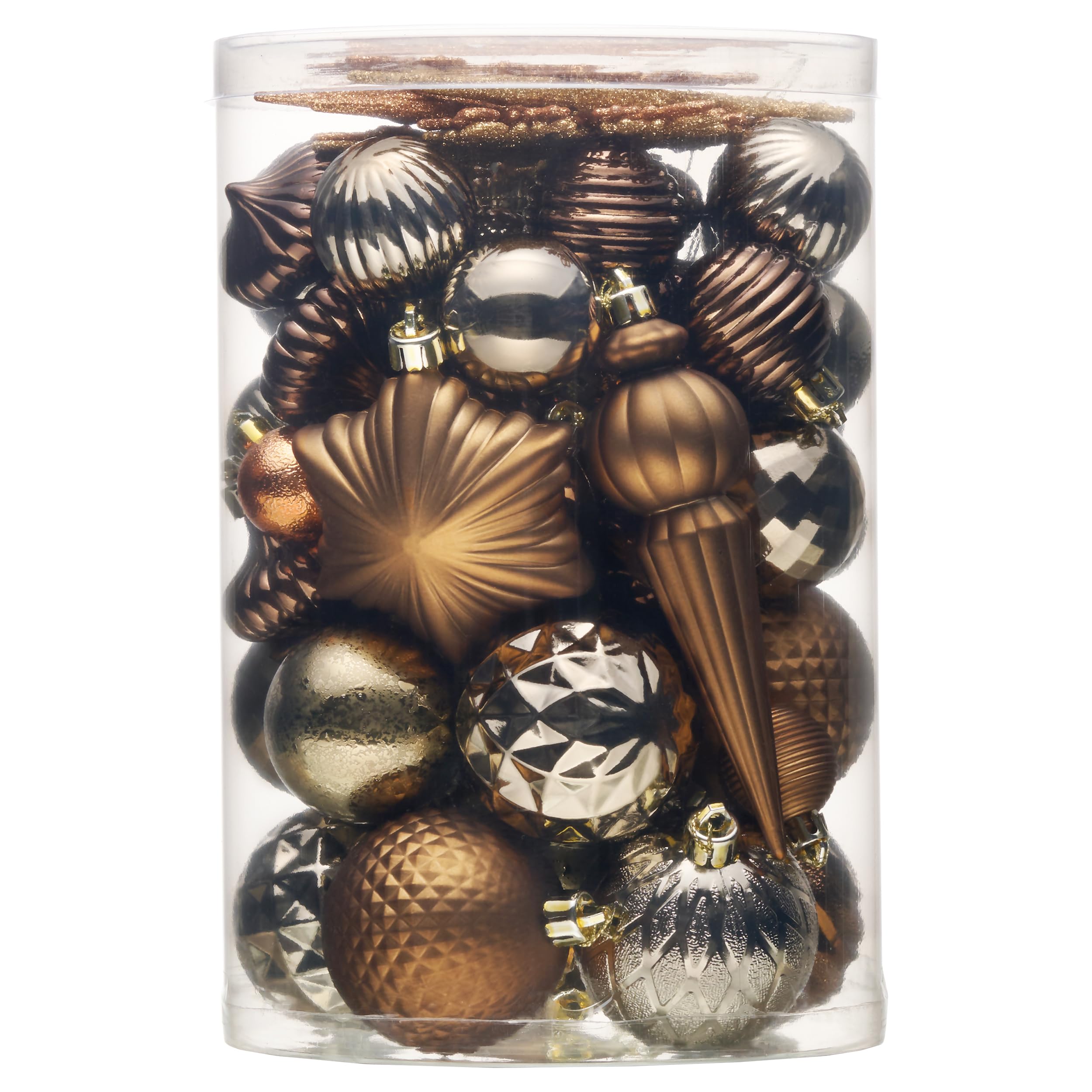 Valery Madelyn Christmas Tree Decorations 60pcs, Copper and Bronze Xmas ...