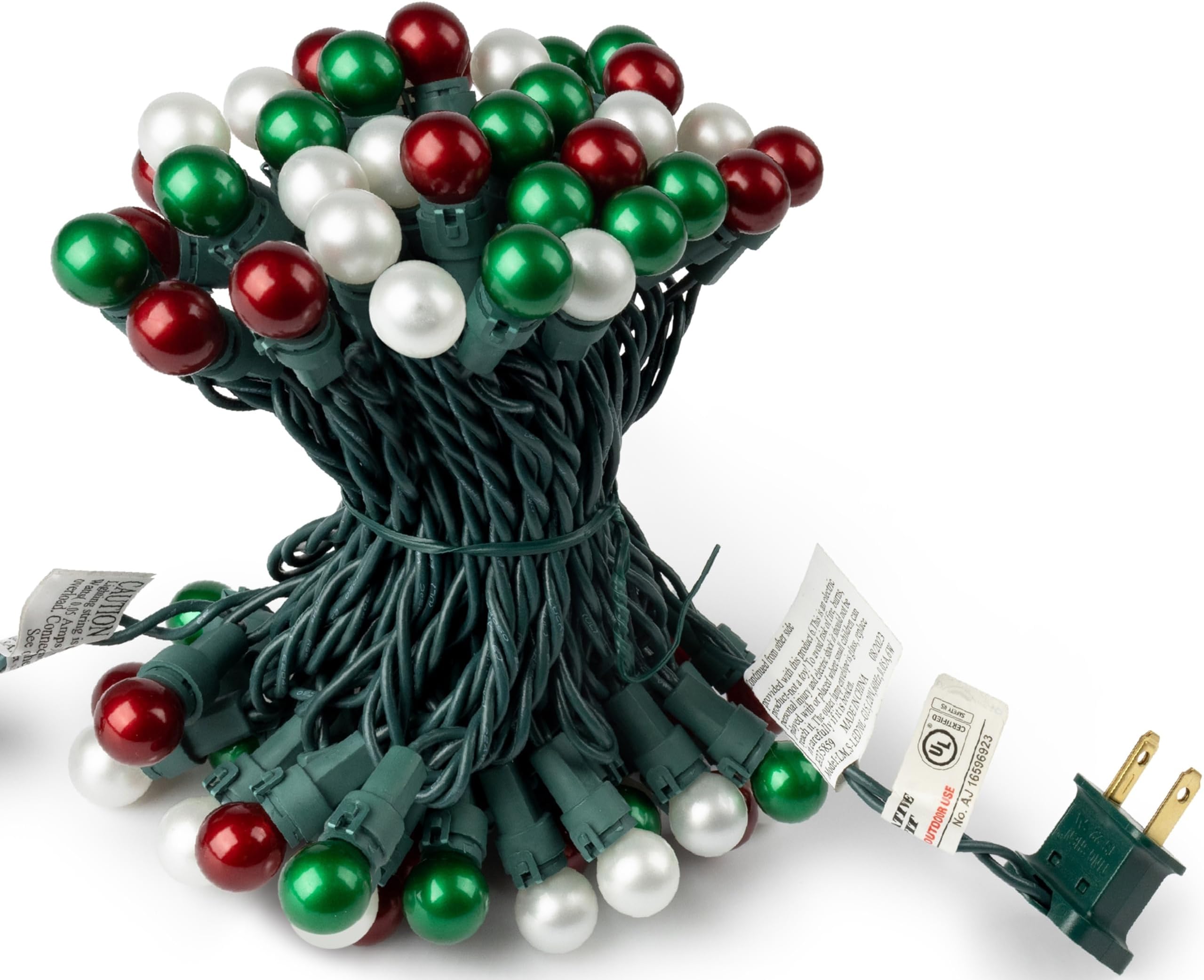 Amazon.com: ESOLTON Red and Warm White Christmas Lights Outdoor G15 70 ...