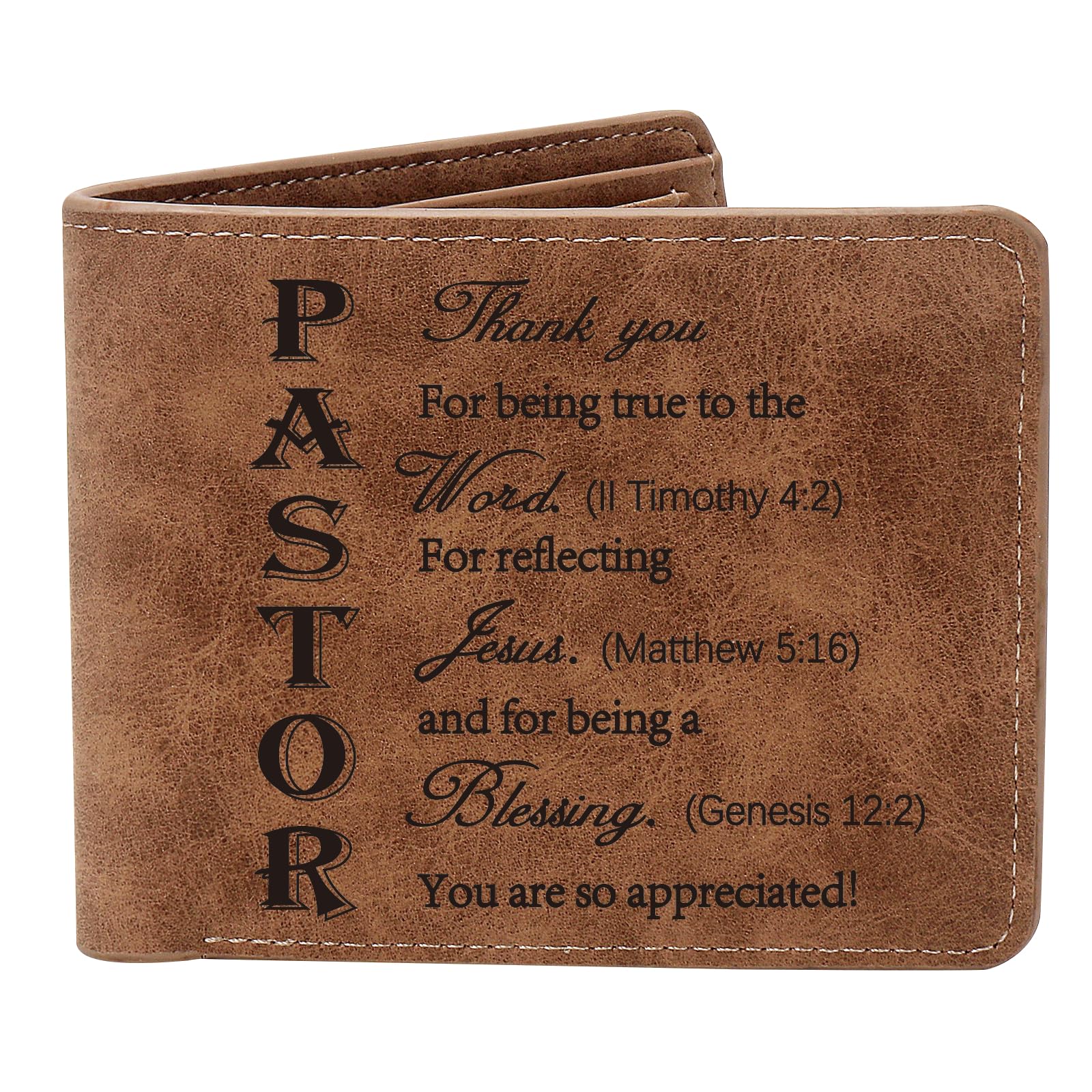 Amazon.com: THTCSQ Pastor Gifts,Pastor Leather Wallet for Men,Engraved ...