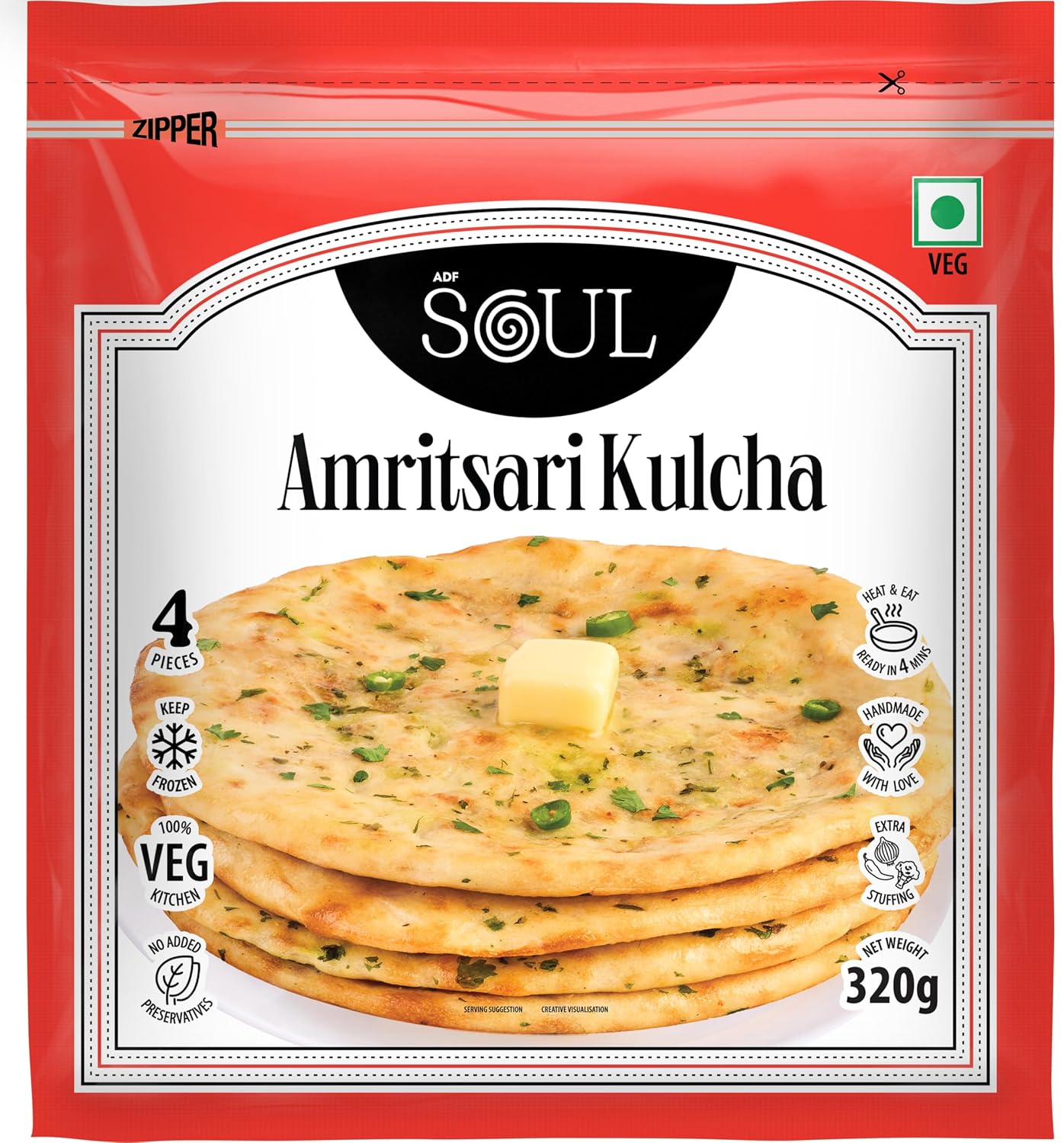 ADF Soul Amritsari Kulcha, 320g : Amazon.in: Grocery & Gourmet Foods
