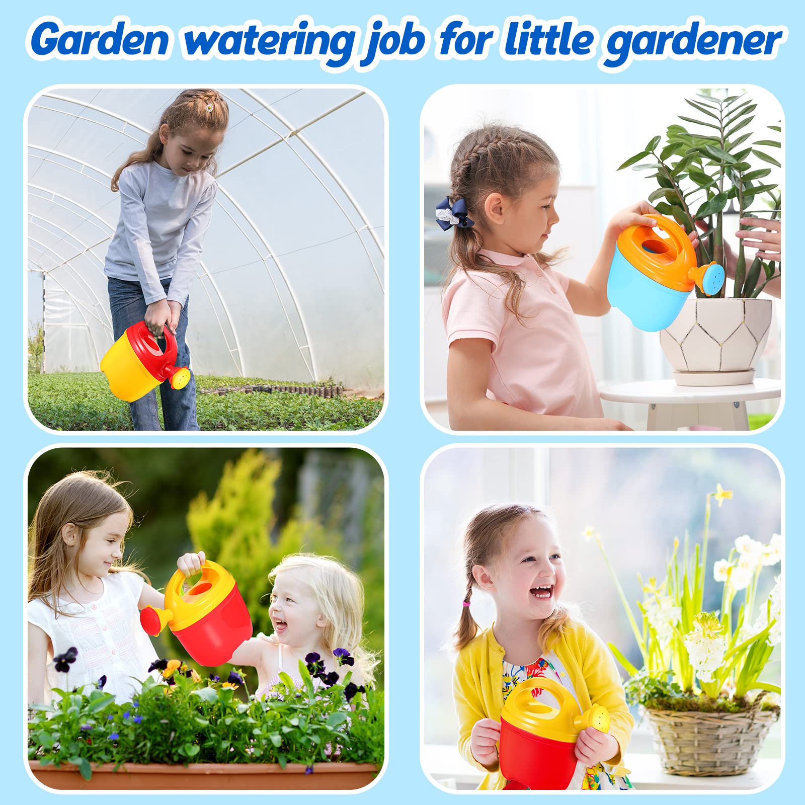 Snapklik.com : Lenwen 6 Packs Plastic Watering Can For Kids Garden ...