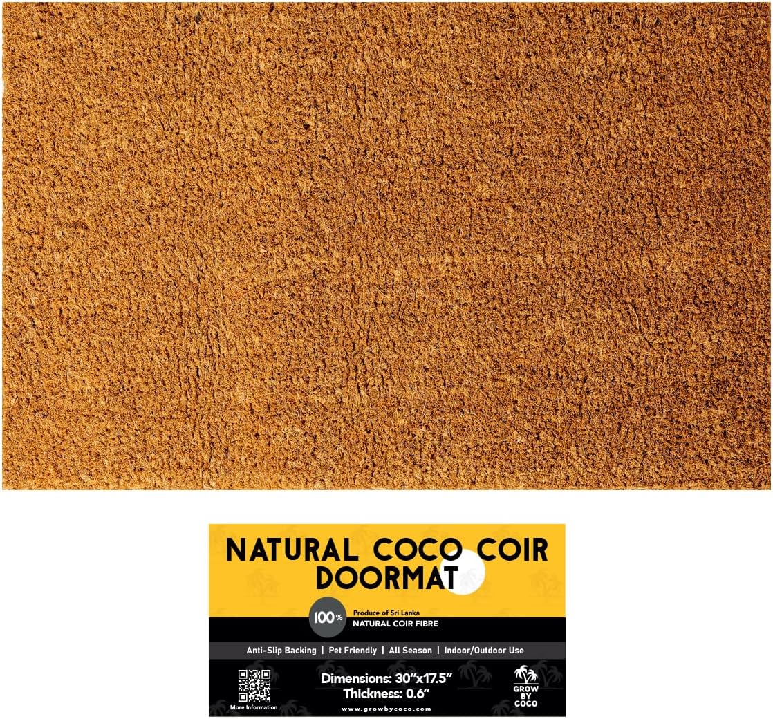 Amazon.com: growbycoco Natural Coir Doormat | Tufted Mat | Indoor ...