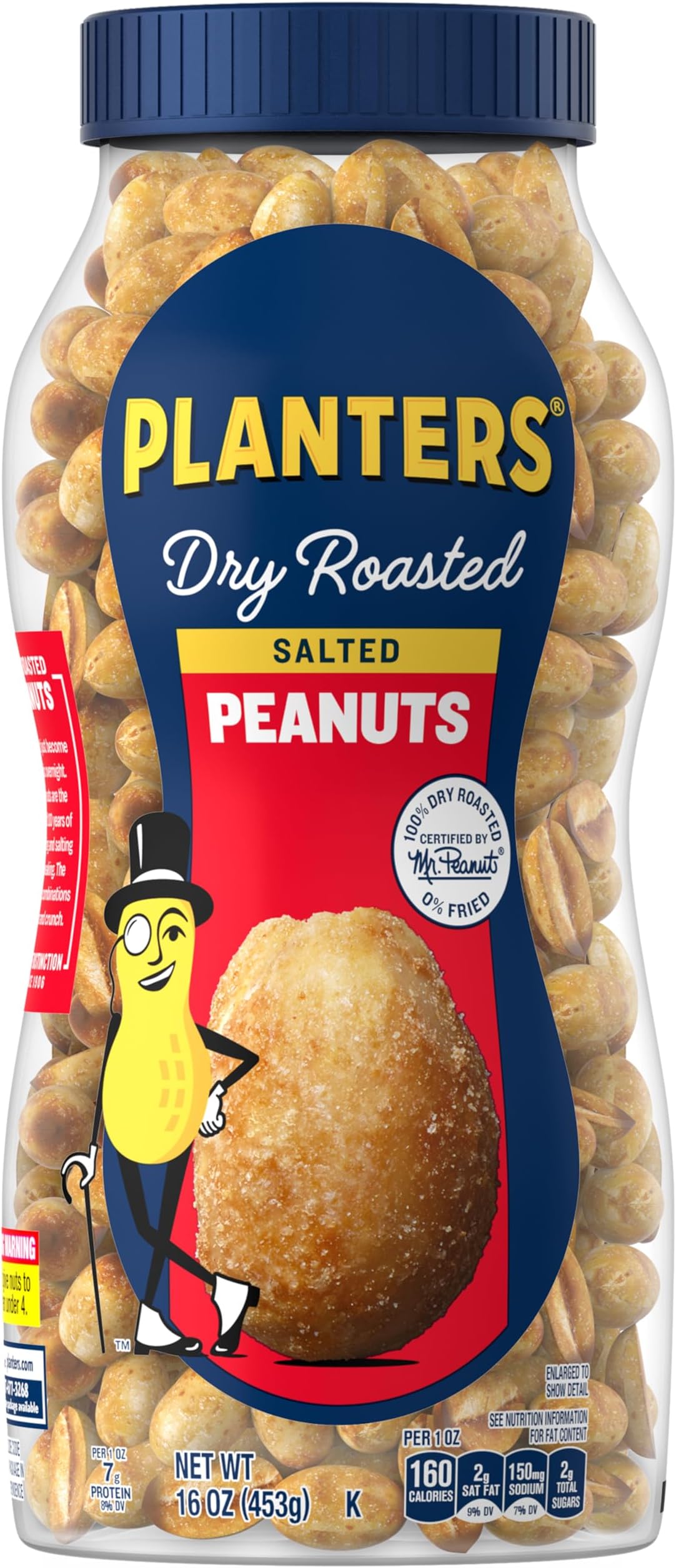 Amazon.com : PLANTERS Salted Dry Roasted Peanuts, Party Snacks, Plant ...