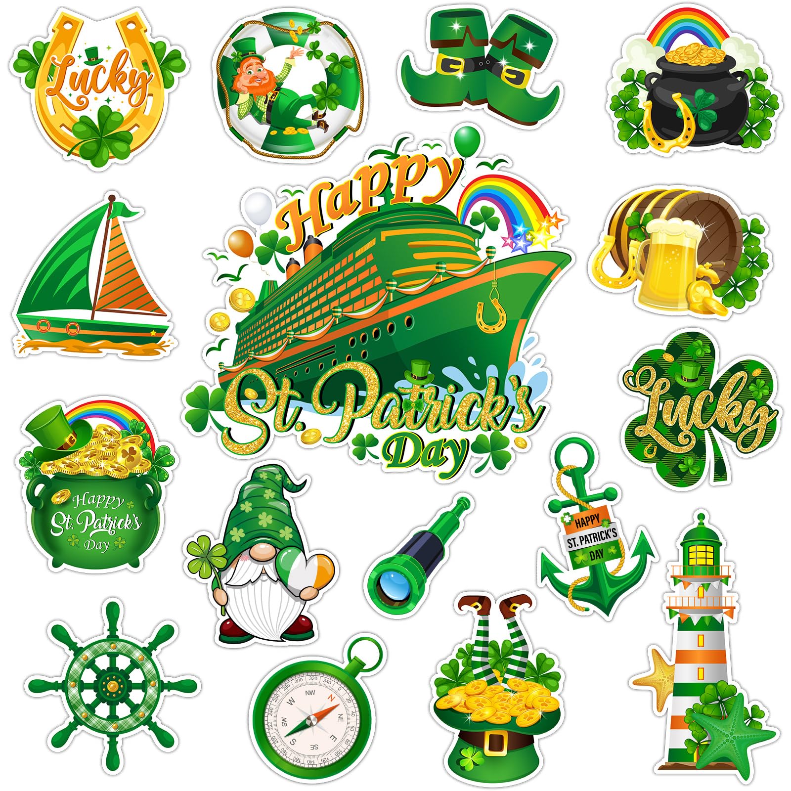 Amazon.com: Capoda 16 Pcs St Patricks Day Cruise Door Magnets ...