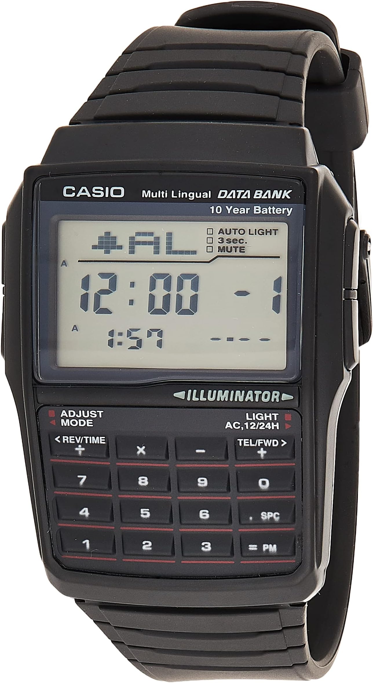 Casio - DBC-611-1D - Databank - Montre Mixte - Quartz Digital - Cadran ...