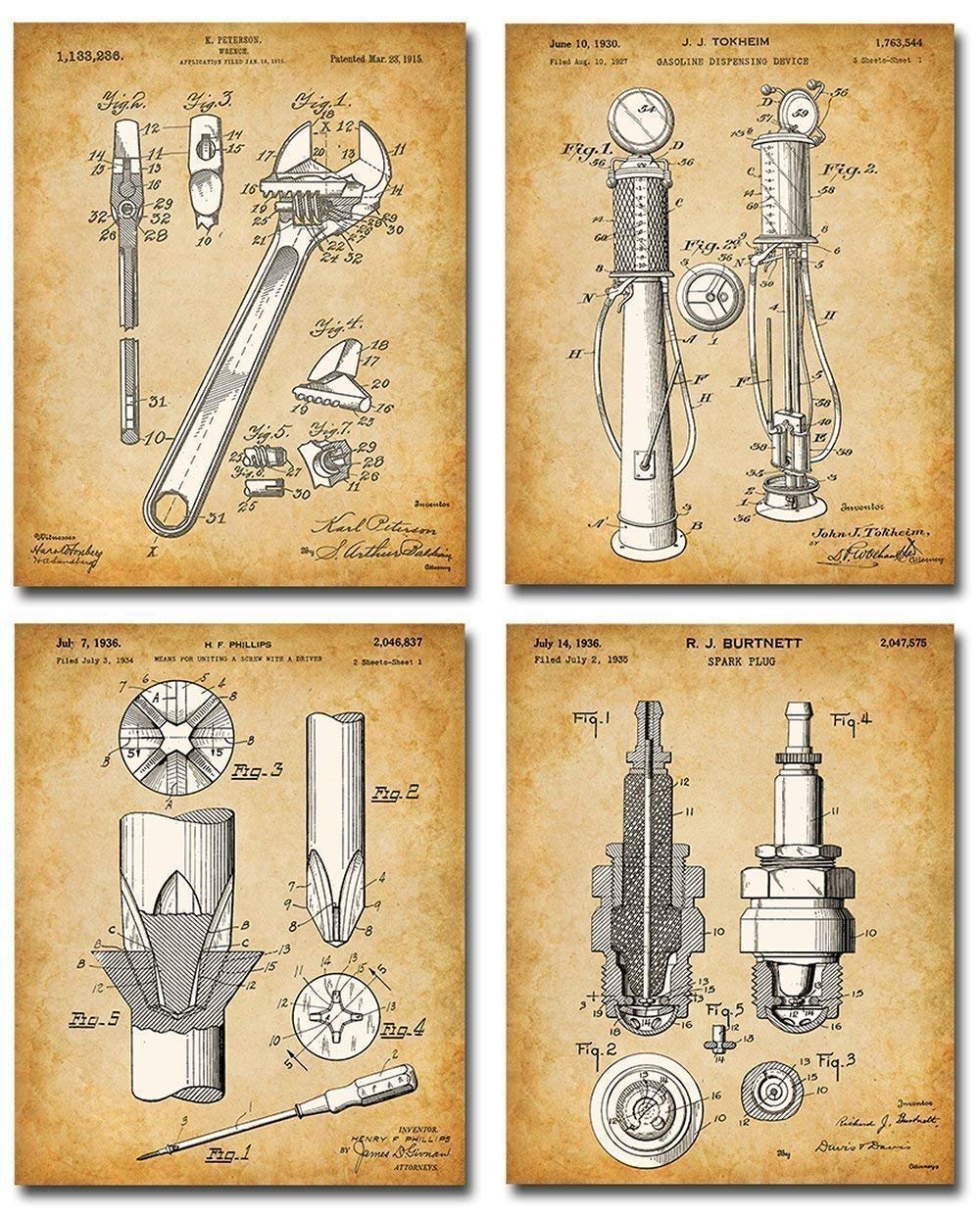 Amazon.com: Original Auto Mechanic Tools Patent Prints - Great Home and ...
