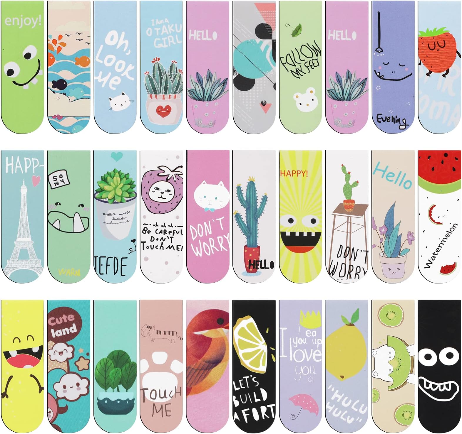 Amazon.com: MWOOT 30Pcs Magnetic Bookmarks, Cute Assorted Magnet Page ...