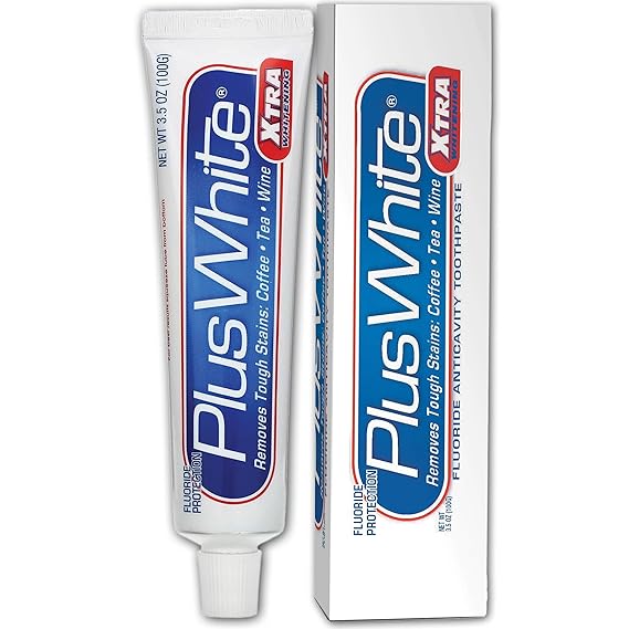 Amazon.com : Plus White Xtra Whitening Toothpaste - Removes Tough ...