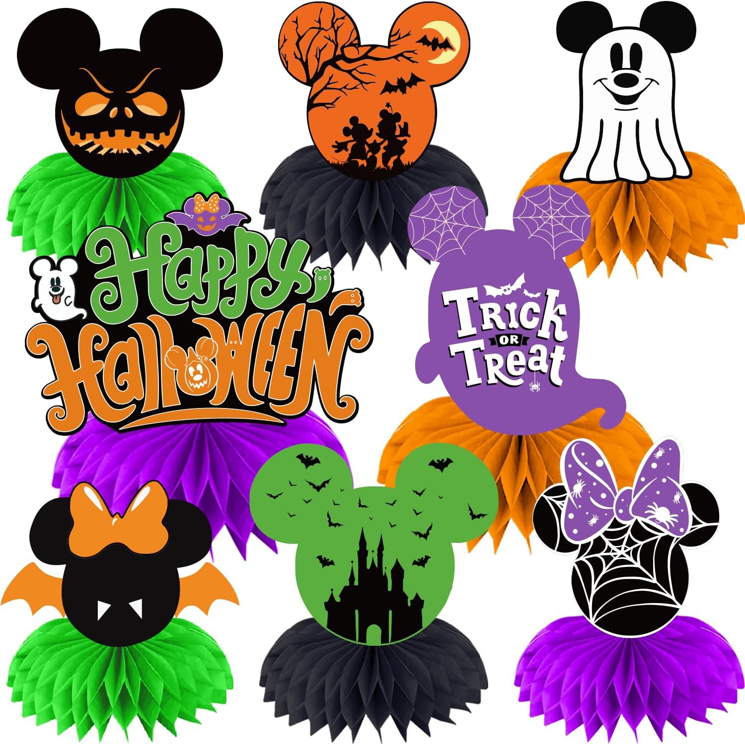 Amazon.com: 8 Pcs Mouse Halloween Decorations Honeycomb Centerpieces ...