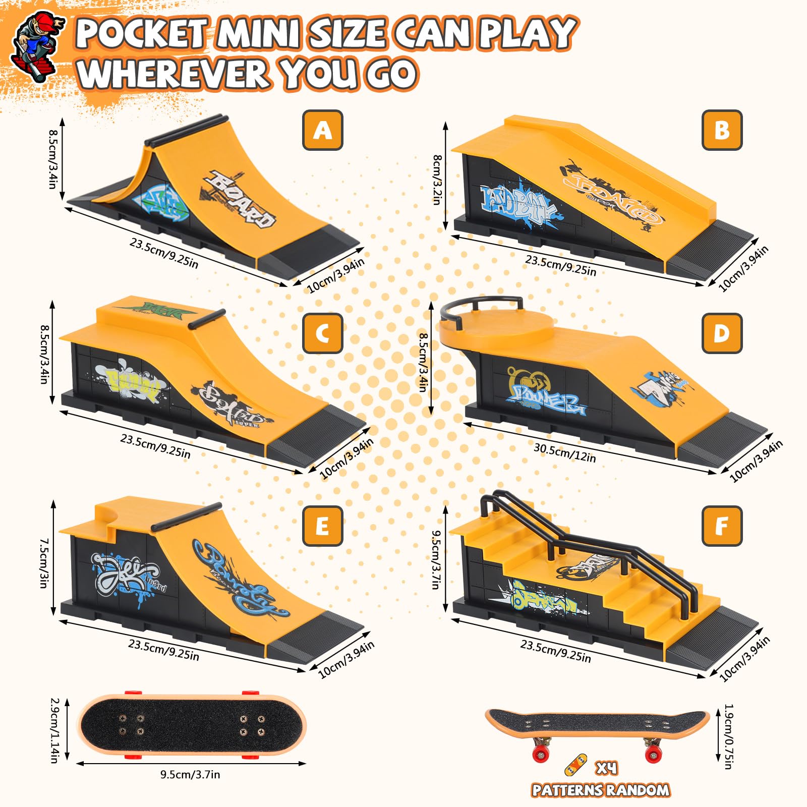 Snapklik.com : RNGODO Finger Skateboard Ramps Set, 6-in-1 Bigger ...