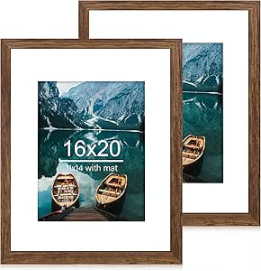 Amazon.com - Hongkee 16x20 Frames Set of 2, Rustic Brown Wood Style ...