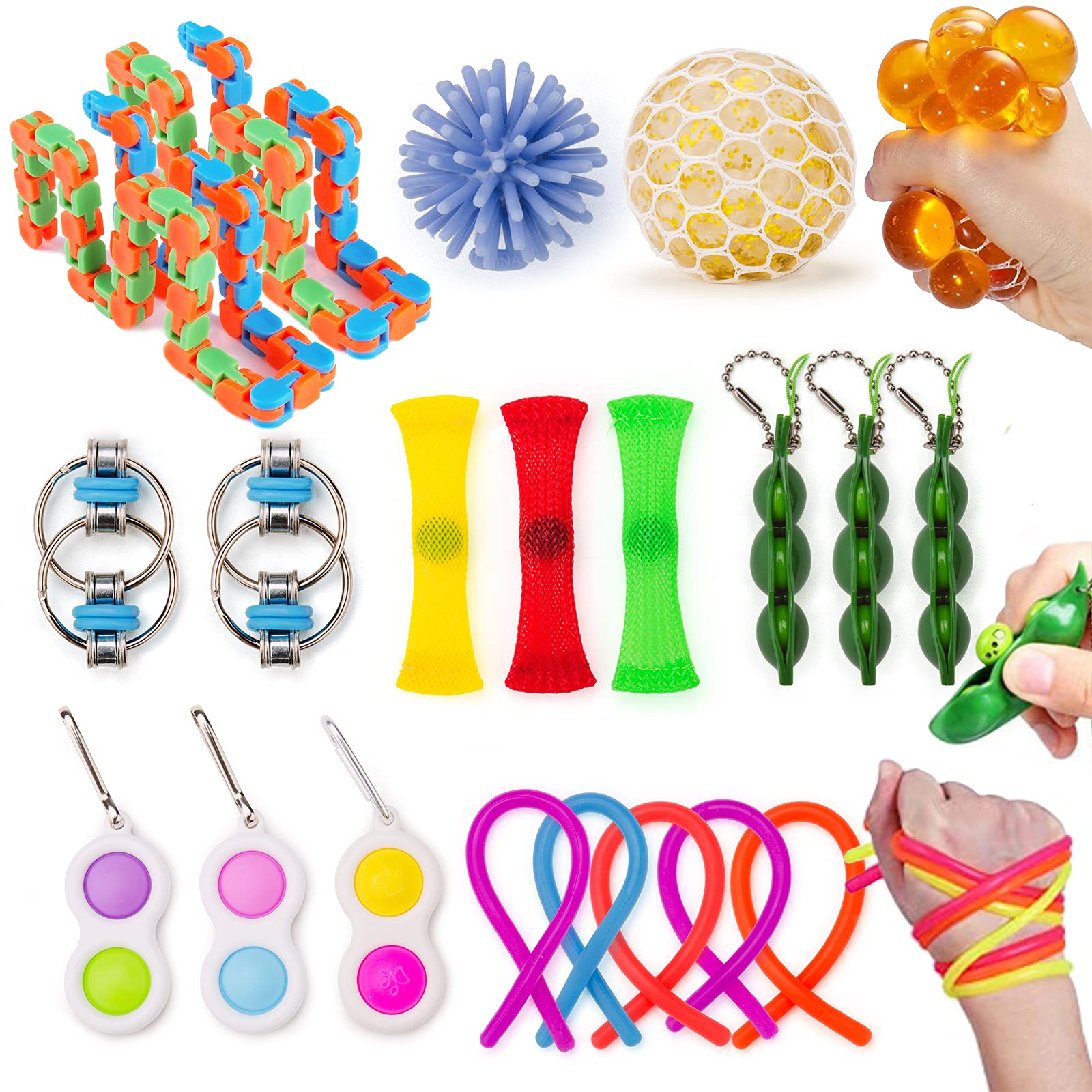 Buy Icnow Fidget Toy Set,20 Pack Sensory Fidget Toys with Push pop ...