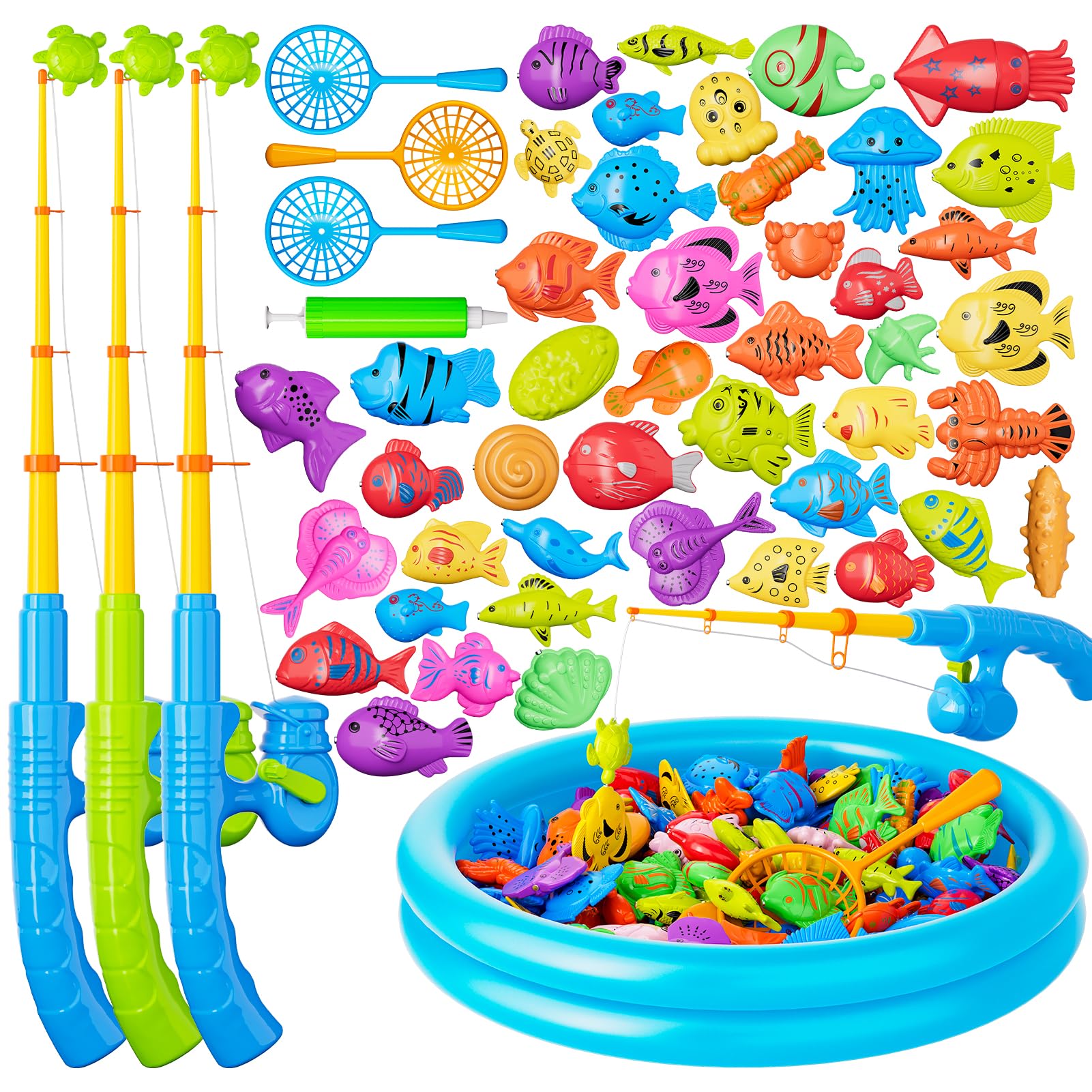 Amazon.com: Magnetic Fishing Pool Toys Game for Kids Toddlers 3-5 4-8 ...