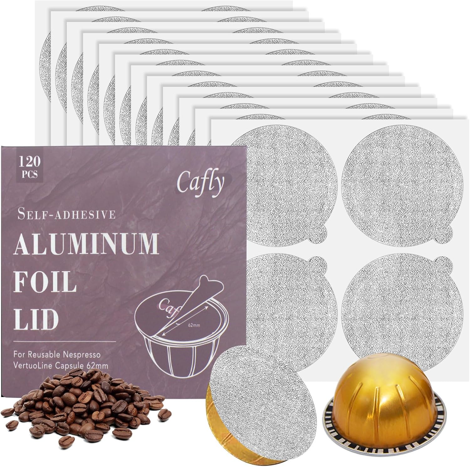 Amazon.com: Cafly Aluminum Foils Lids Seals-Reuse Capsules Coffee Pods ...