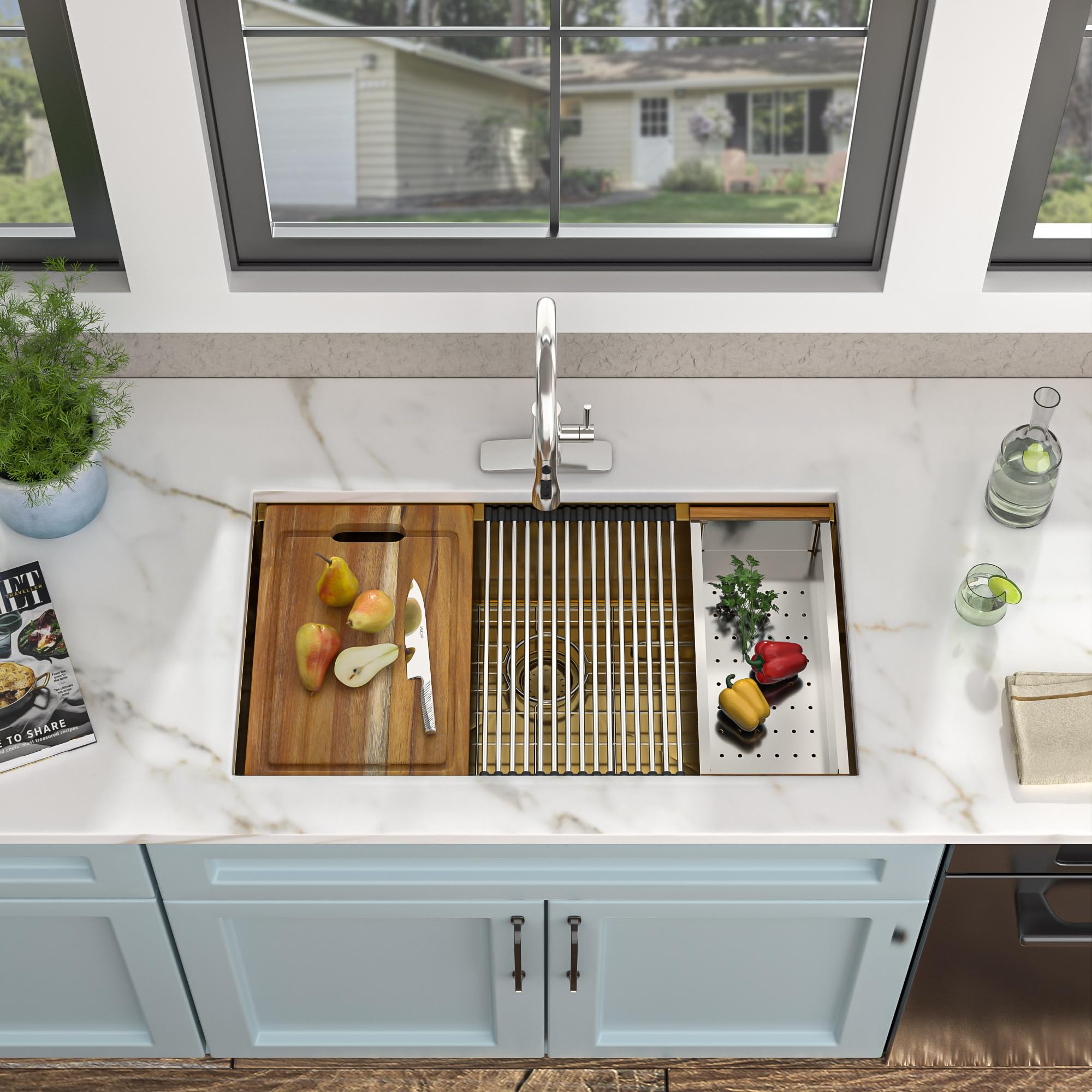 Snapklik.com : 33 Gold Undermount Kitchen Sink - 33x19 Inch Kitchen ...