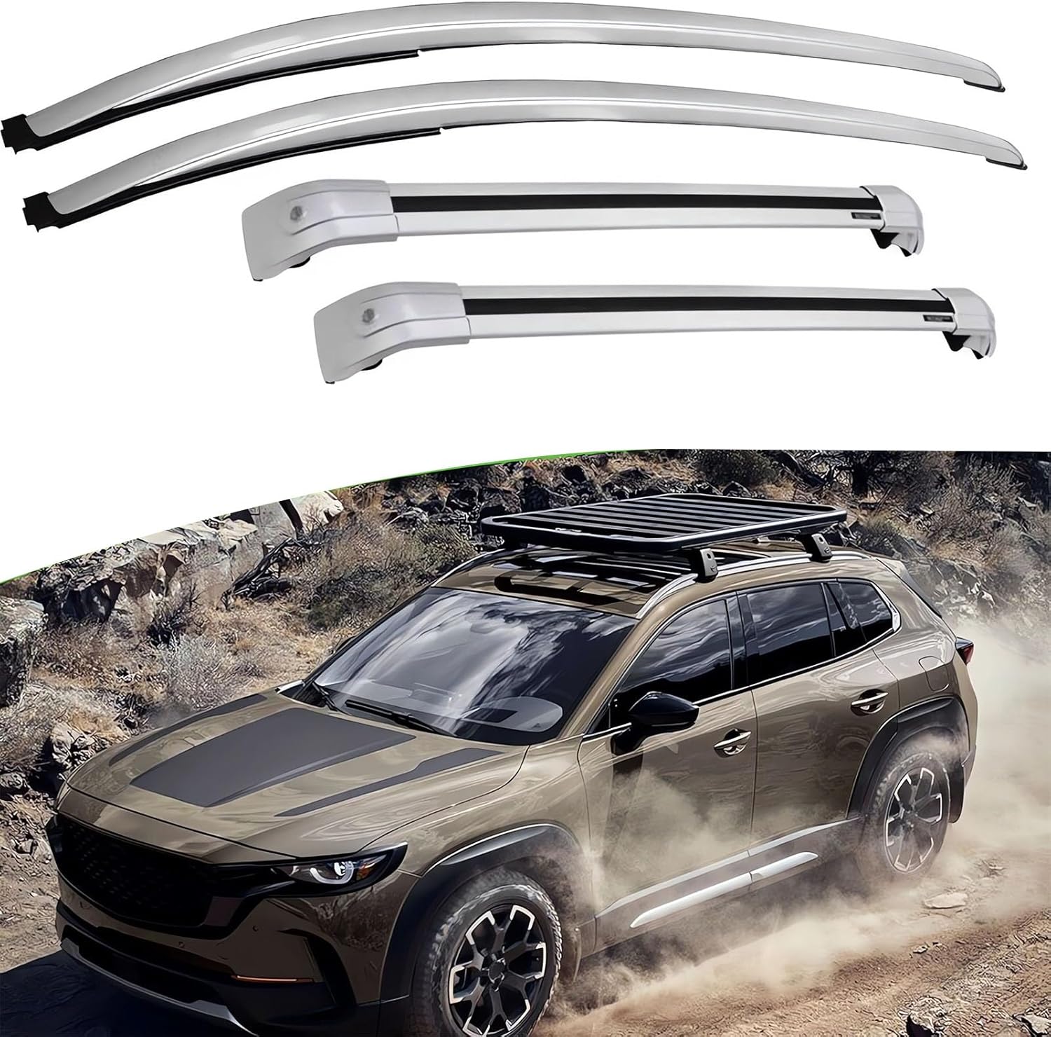 Amazon.com: Upgrade 4Pcs Roof Rail Rack Holder Cross Bar Crossbar Fit ...