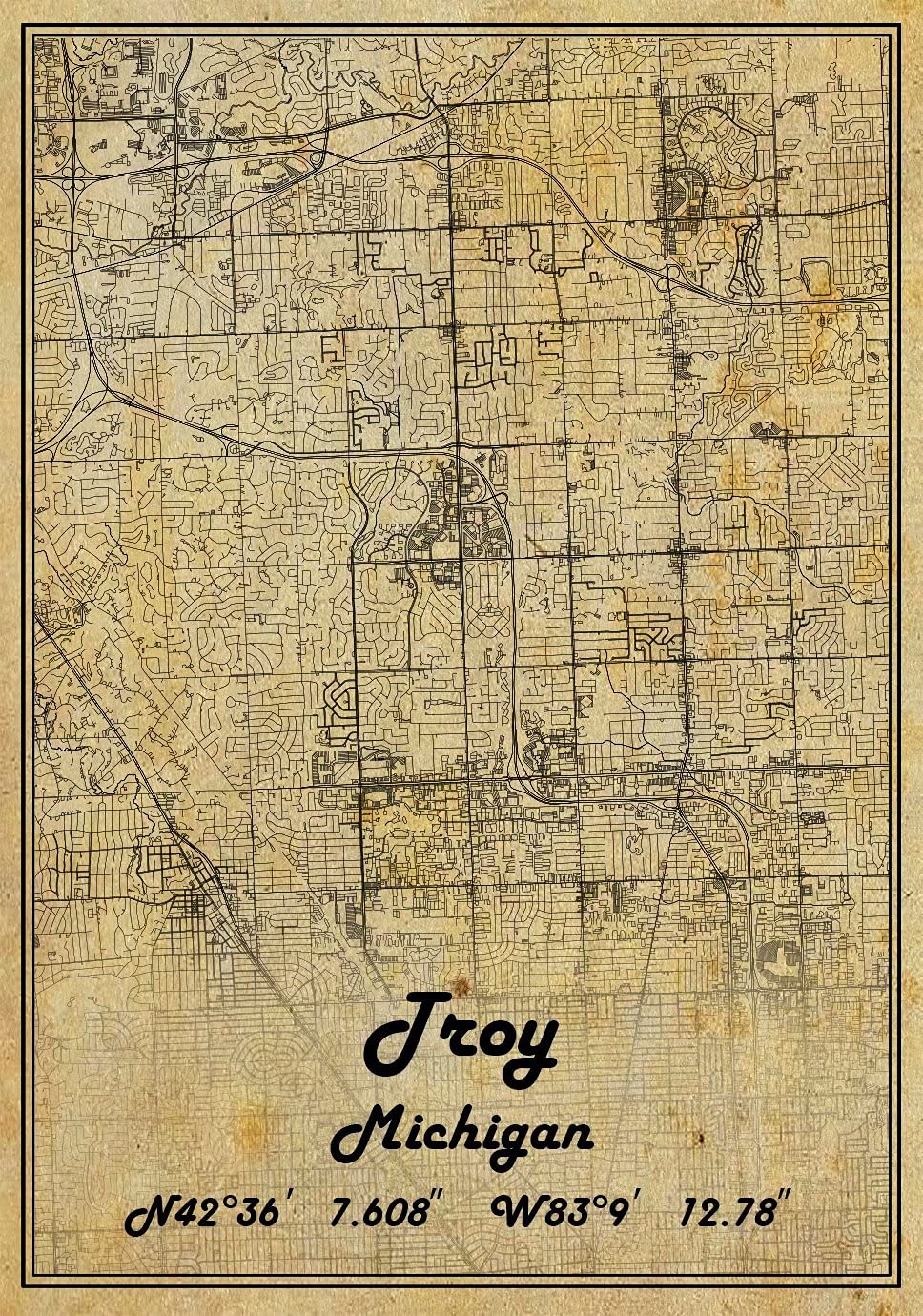 City Of Troy Michigan Map Troy, Michigan Map
