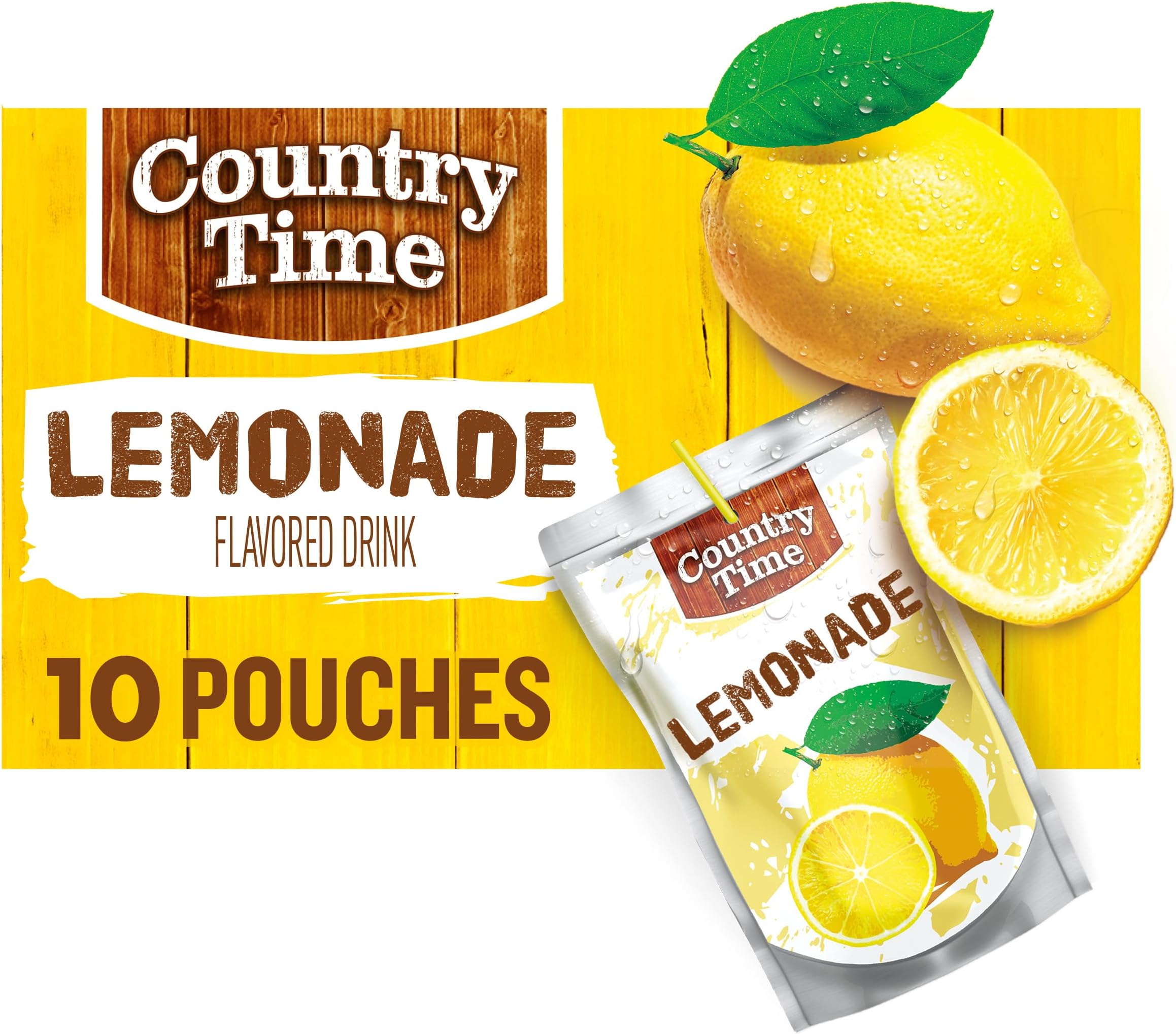 Amazon.com : Country Time Lemonade Zero Sugar On The Go 6 Sachet Drink ...