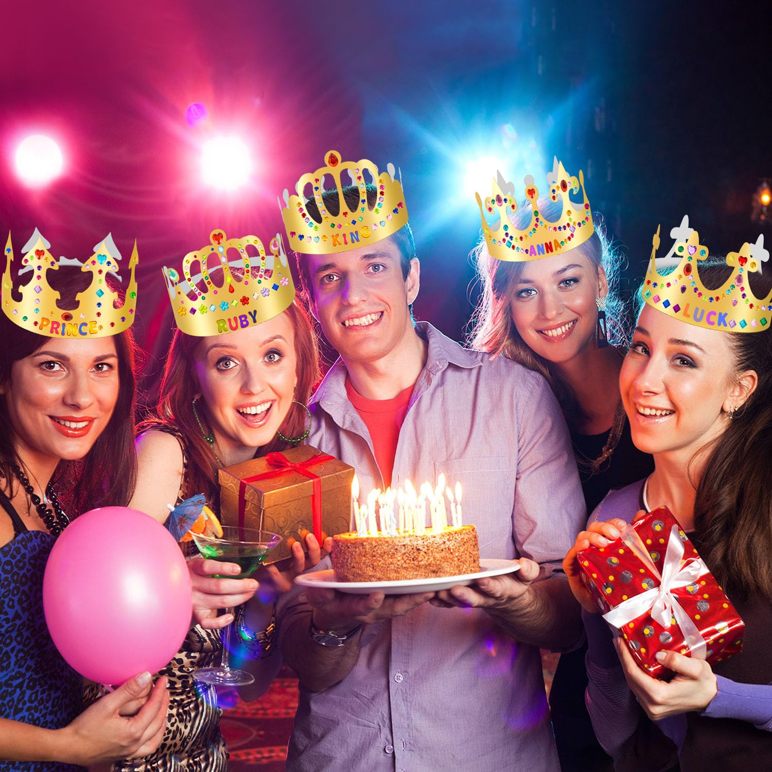 Snapklik.com : Gold Paper Crowns, 35pcs Diy Birthday King Crowns Craft ...