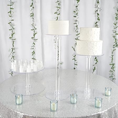 Amazon.com | 3 Tier Acrylic Wedding Cake Stand (Style R300): Cake ...