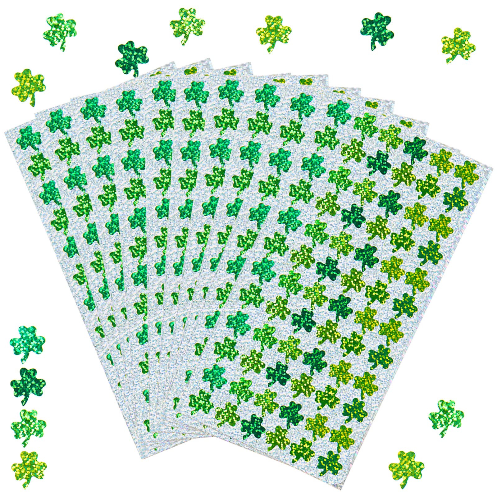 Amazon.com: 720 Pcs St. Patrick's Day Shamrock Stickers Green Shamrock ...