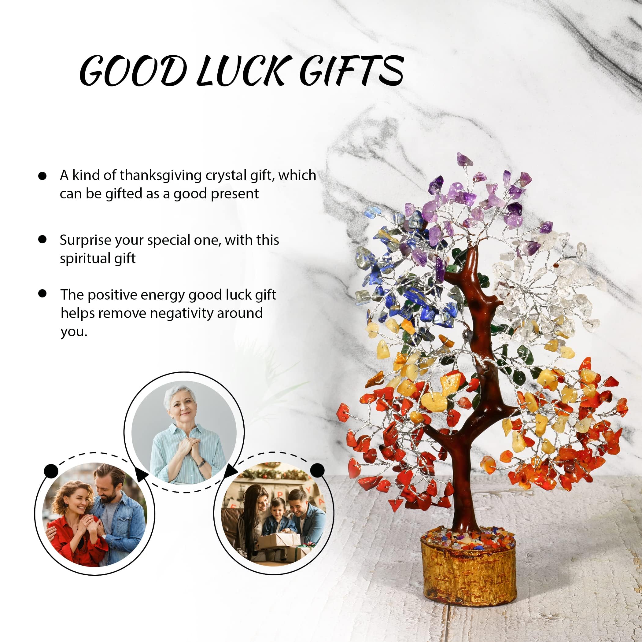 Seven Chakra Tree, Crystal Tree Of Life, Spiritual Gifts, Gemstone Tree ...