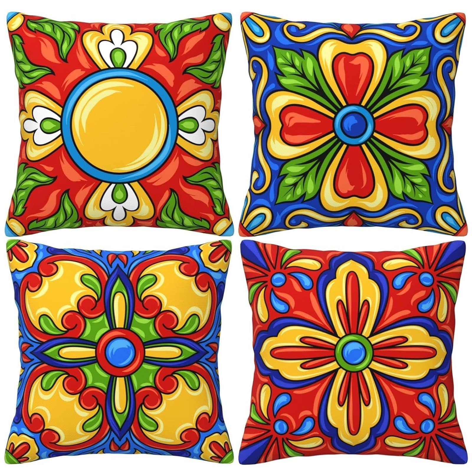 Amazon.com: LOHDALOLF Mexican Throw Pillow Covers 18x18 inch Set of 4 ...