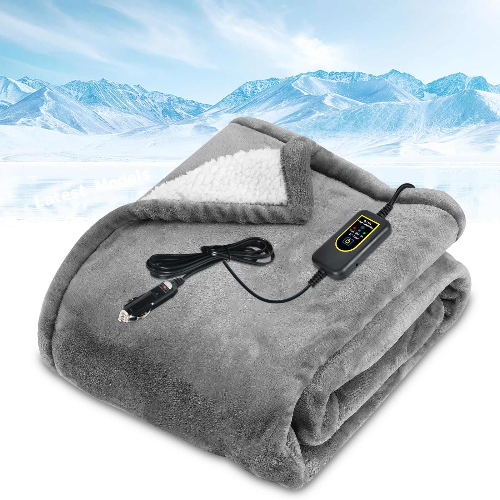 Amazon.com: VTOY Heated Car Blanket for Car, Truck, SUV, RV, 12 Volt ...