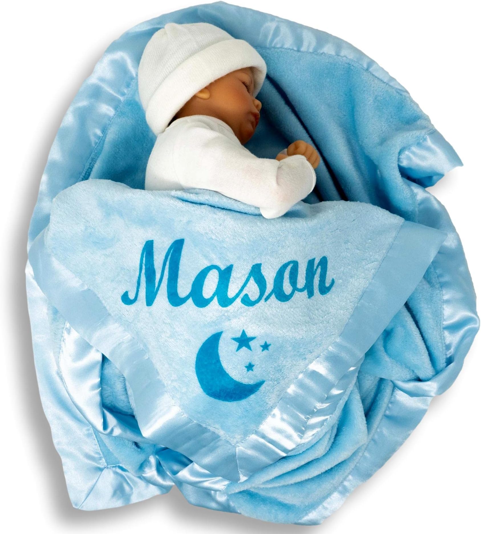 Amazon.com: Custom Catch Personalized Baby Blanket for Boys - Blue : Baby