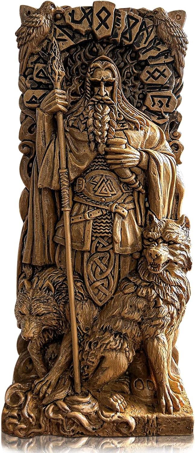 Amazon.com: JUAPL Odin Statue，Allfather，Altars of Viking Mythology ...