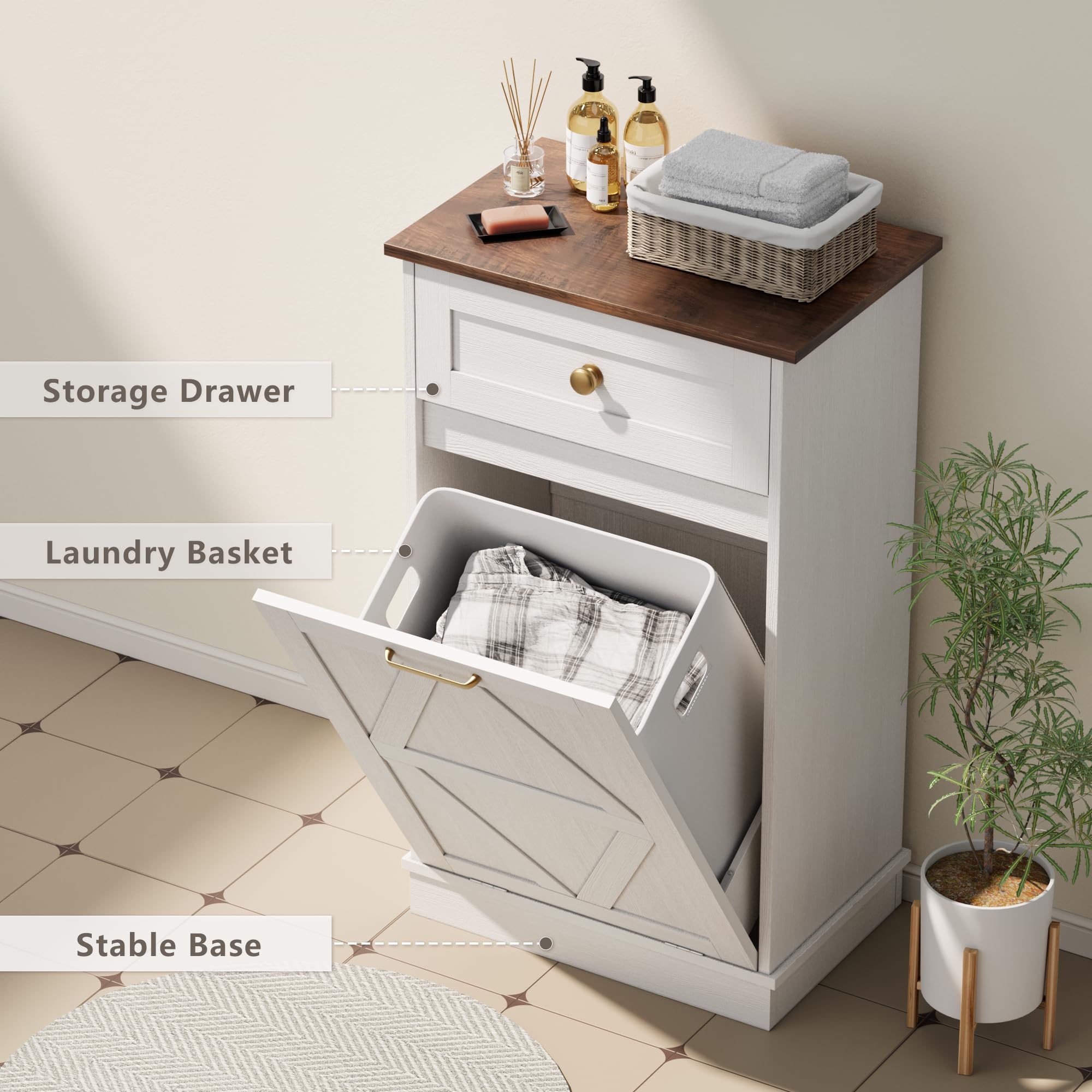 Snapklik.com : YESHOMY Tilt Out Trash Cabinet,10 Gallon Hidden Wooden ...