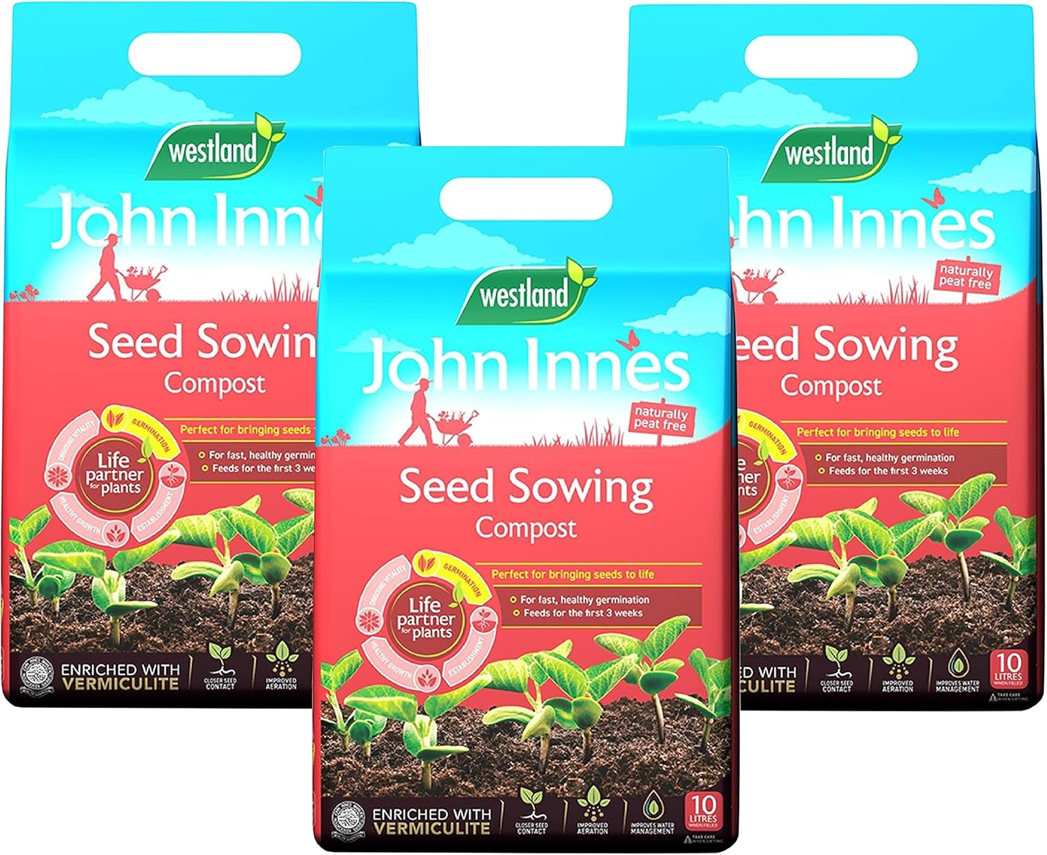 John Innes Seed Sowing Compost - Westland Peat Free Seeds Potting ...