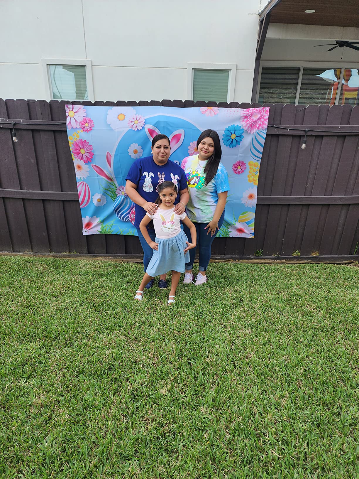 Amazon.com: Cute Pink Leopard Plaid Flower Happy Easter Bunny Rabbit T ...