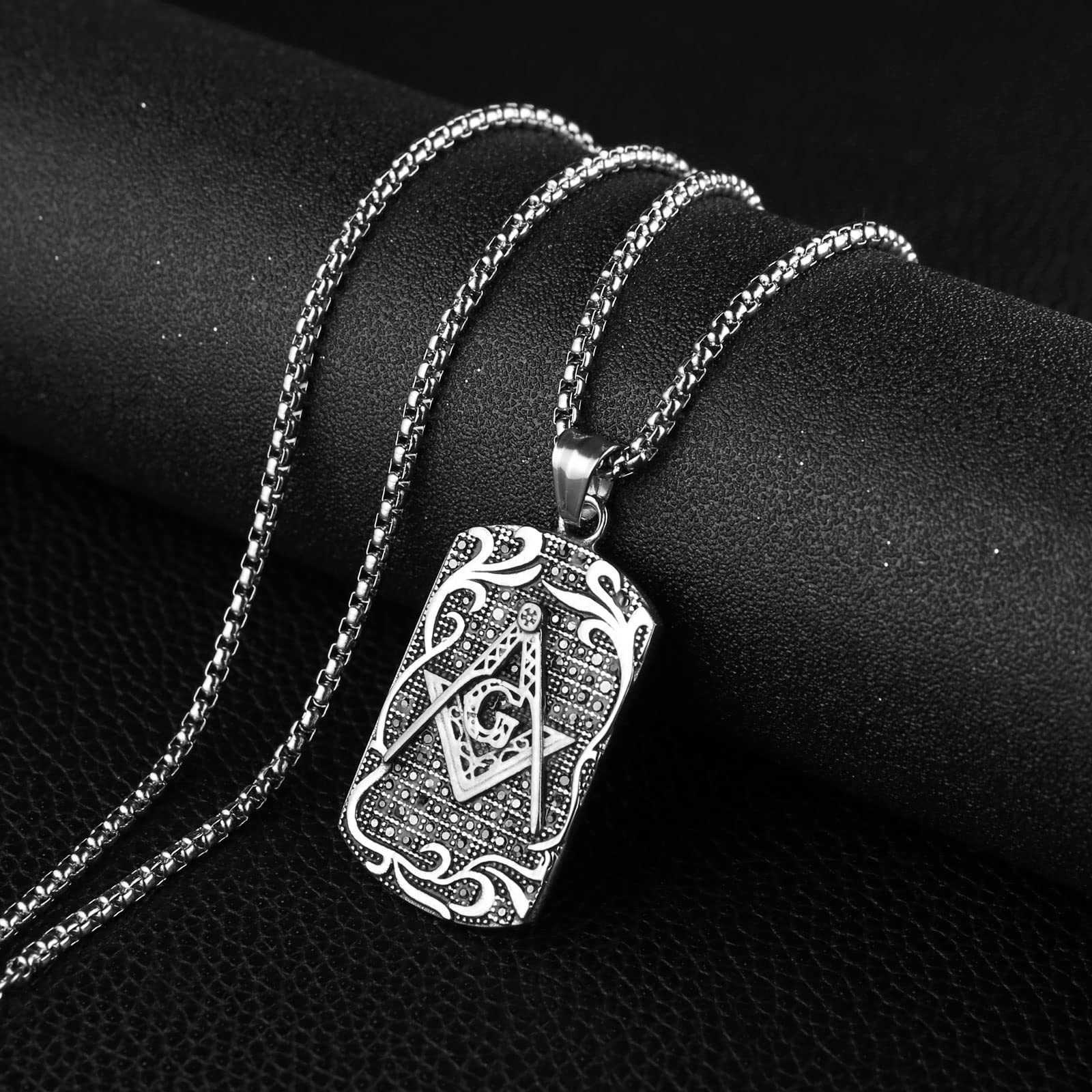 Snapklik.com : HZMAN Stainless Steel Masonic Necklace Freemason Compass ...